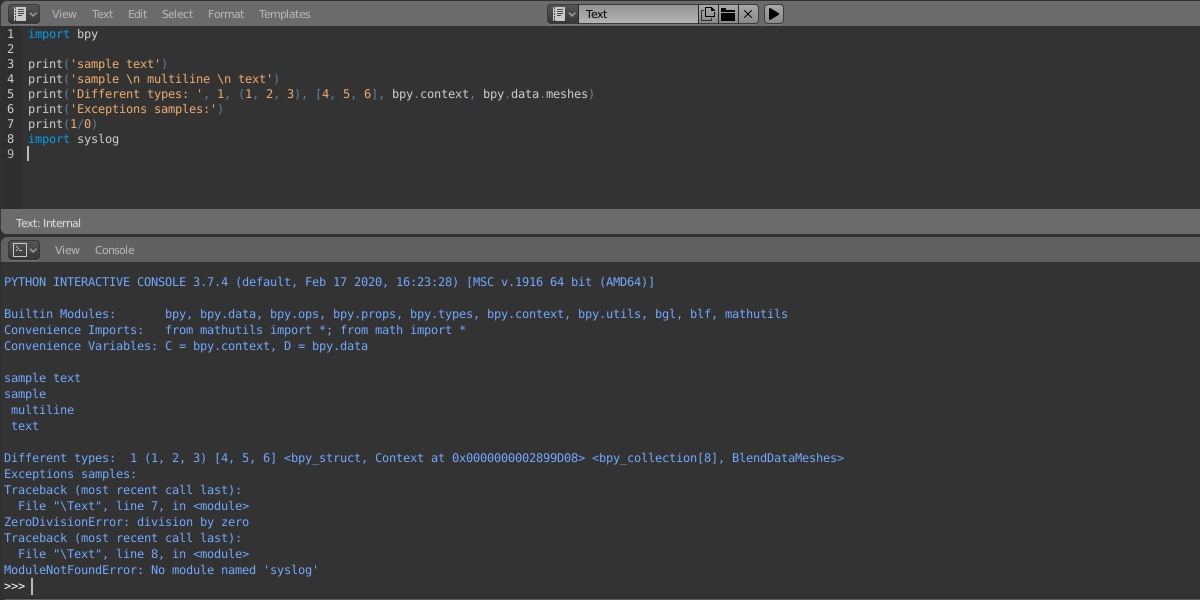 Print To Python Console Mechanica
